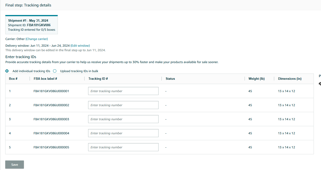 Foresmart FBA Shipping notes in 2024